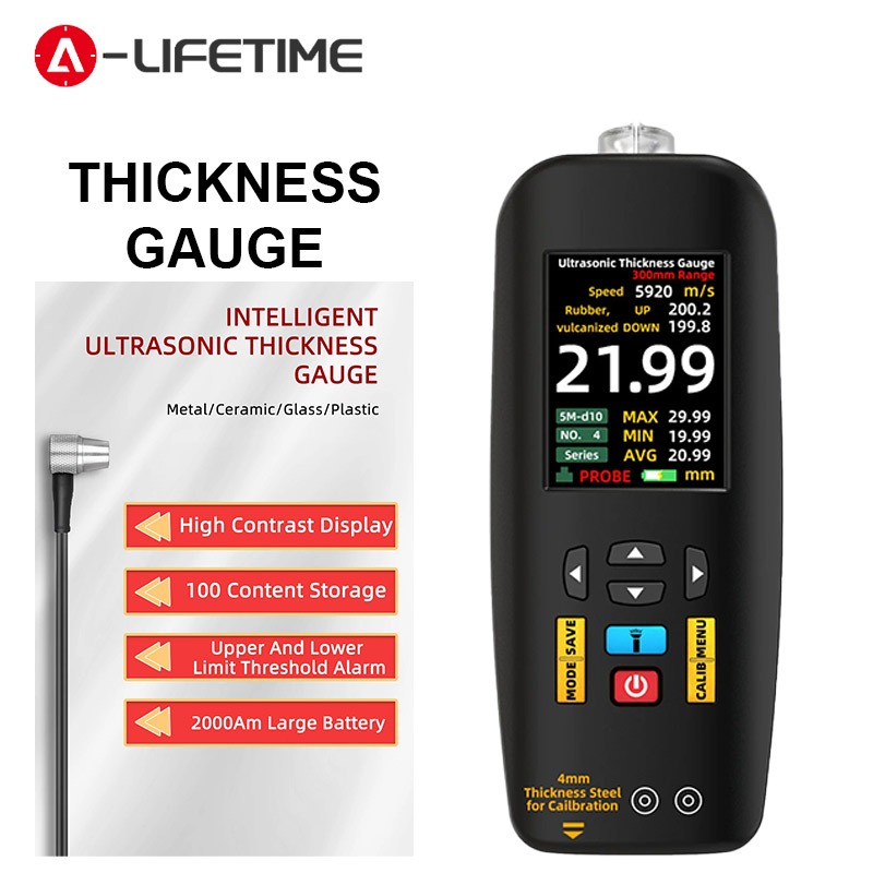 Smart Ultrasonic Thickness Gauge 2.8 inch Single/Continuous Thickness ...