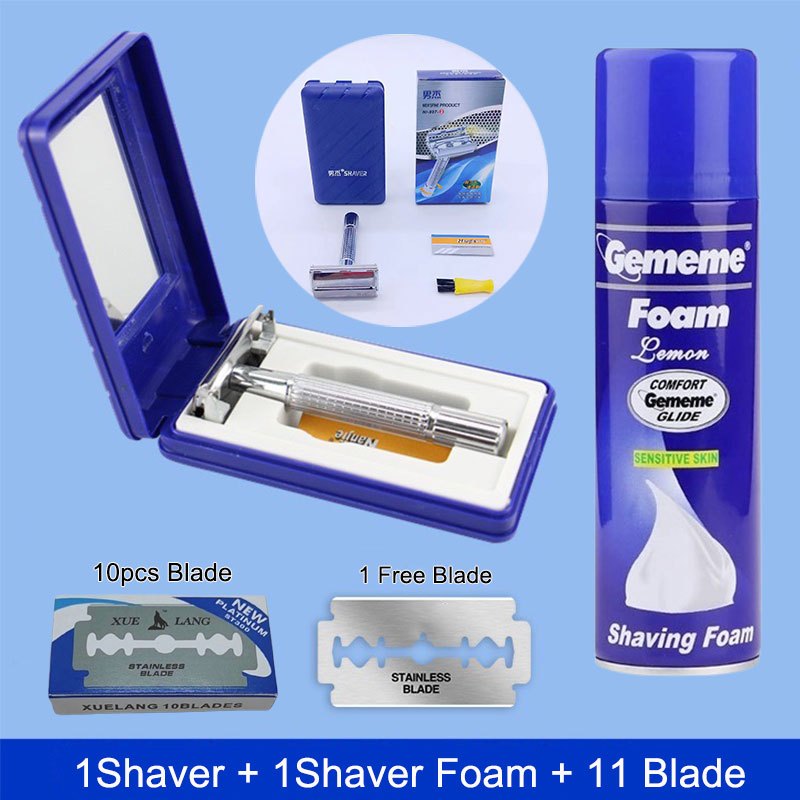 Double Edge Manual Shaver for Men Classic Stainless Steel Safety Razor ...