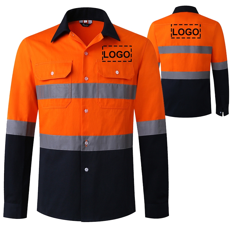 Logo or Text Customized Hi Vis Shirt Men Reflective Safety Workshop ...