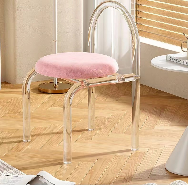 Influencer Dressing Table Makeup Chair Acrylic Transparent Chair ...
