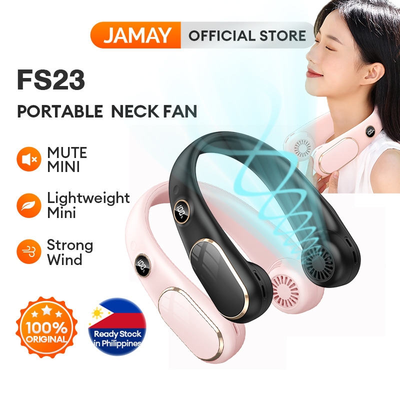 JAMAY Neck Fan Rechargeabl Portable Bladeless Silent Adjustable Hanging ...