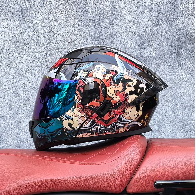 New ORZ motorcycle faceless helmet with dual lenses, full helmet, male ...