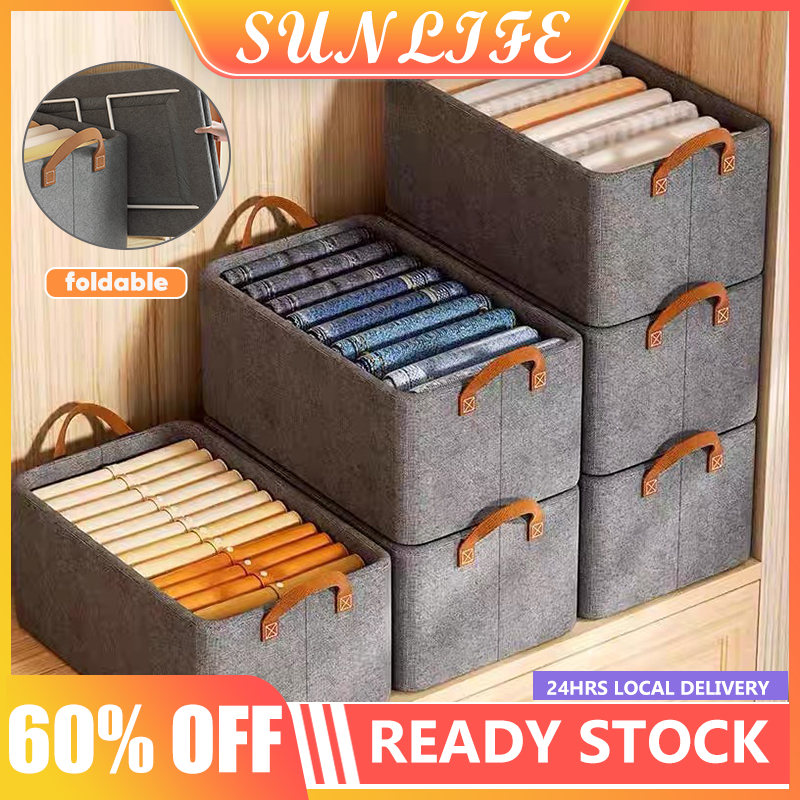 Sunlife Large Foldable Iron Rack Clothes Dress Storage Box Waterproof ...