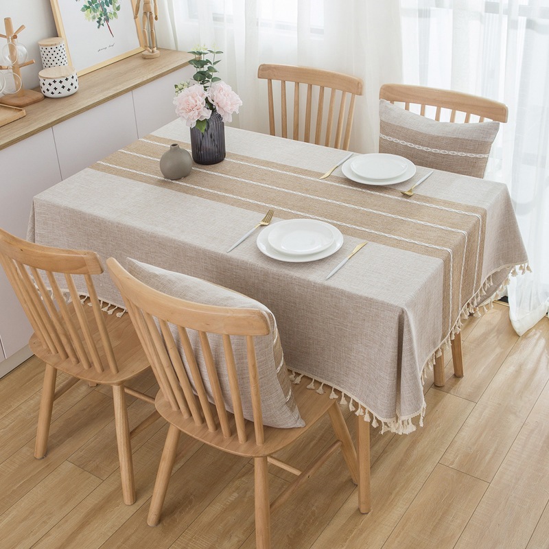4-10 Seaters Rectangular Linen Tablecloth Cotton Waterproof Anti ...