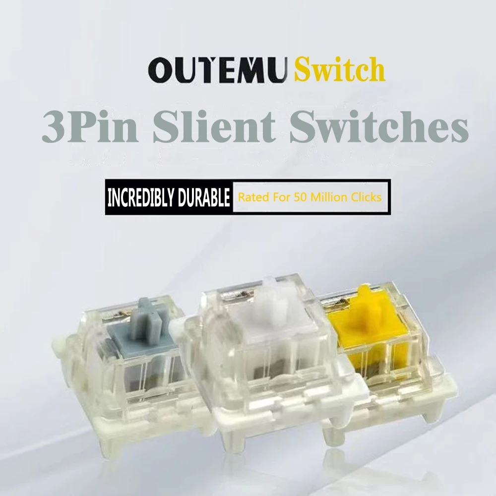 Outemu Silent Switches 3Pin Gray/White/Yellow Switch for Mechanical ...