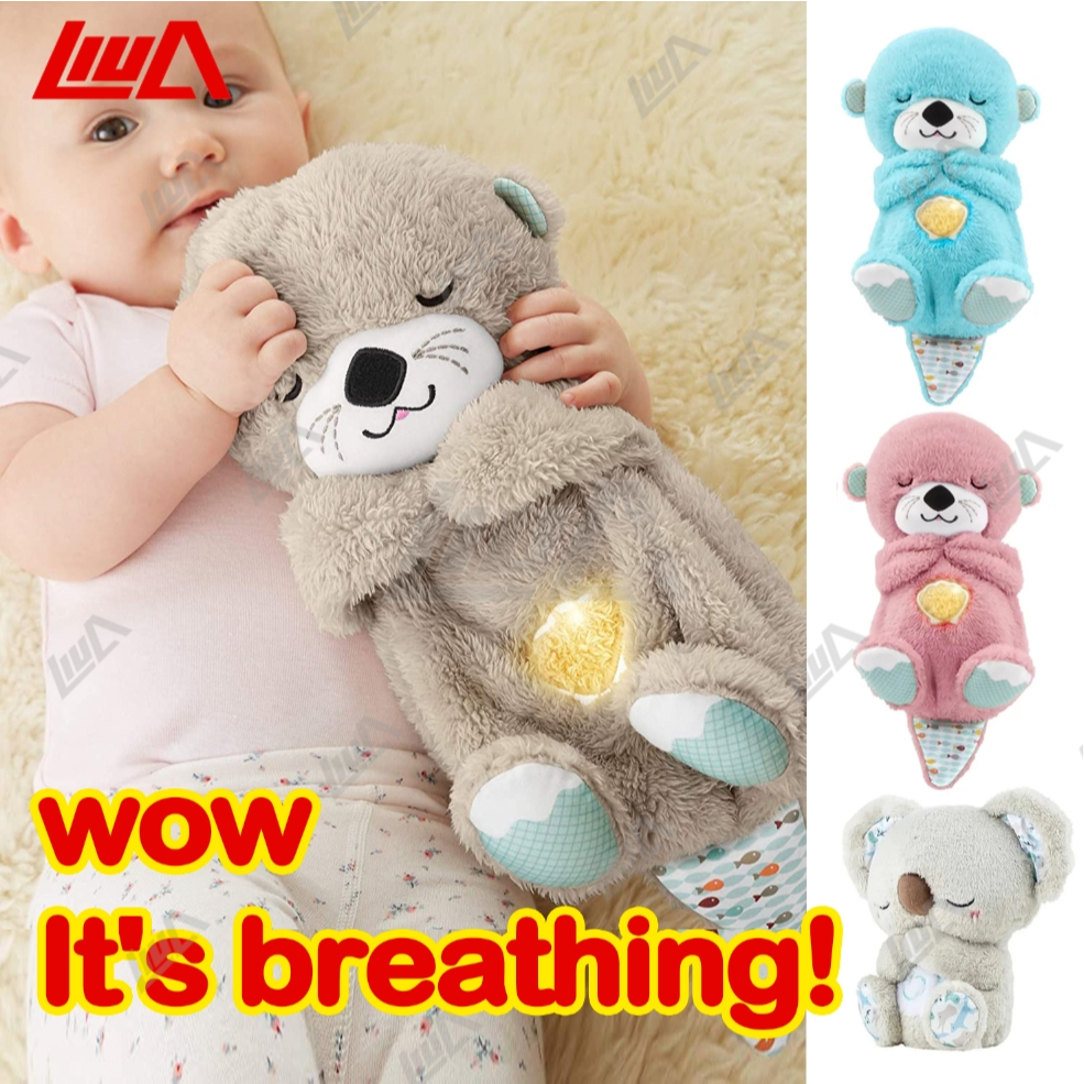 breathing otter breathing teddy bear Baby Soothing Otter Plush Doll Toy ...
