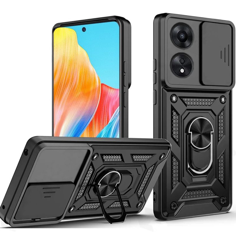 Shockproof Protector Heavy Hard Case with Metal Stand for OPPO A3X A60 ...