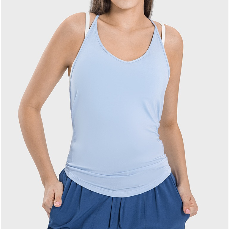 SALUDMOVE Back Tied Workout Cover Up Gym Loose Tank Top Aticvewear ...