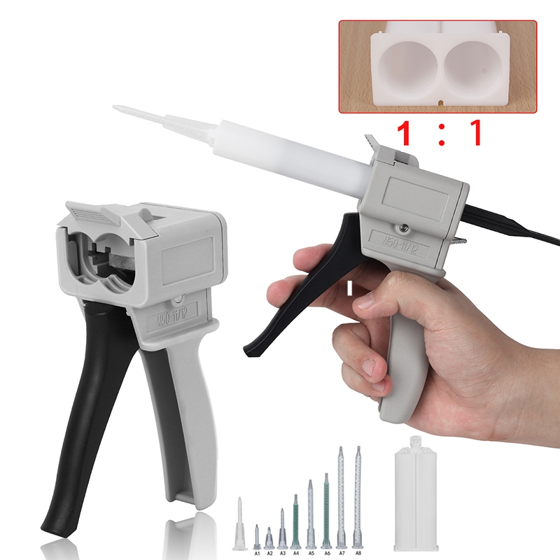50ML AB Epoxy Glue Gun Mixed Universal 2:1 1:1 Two-Component Mixing Tube Glue Gun Sealant Glue ...