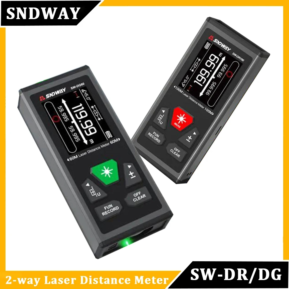 【One Year Warranty】SNDWAY SW-DG60 100M Laser Distance Meter Digital LCD ...