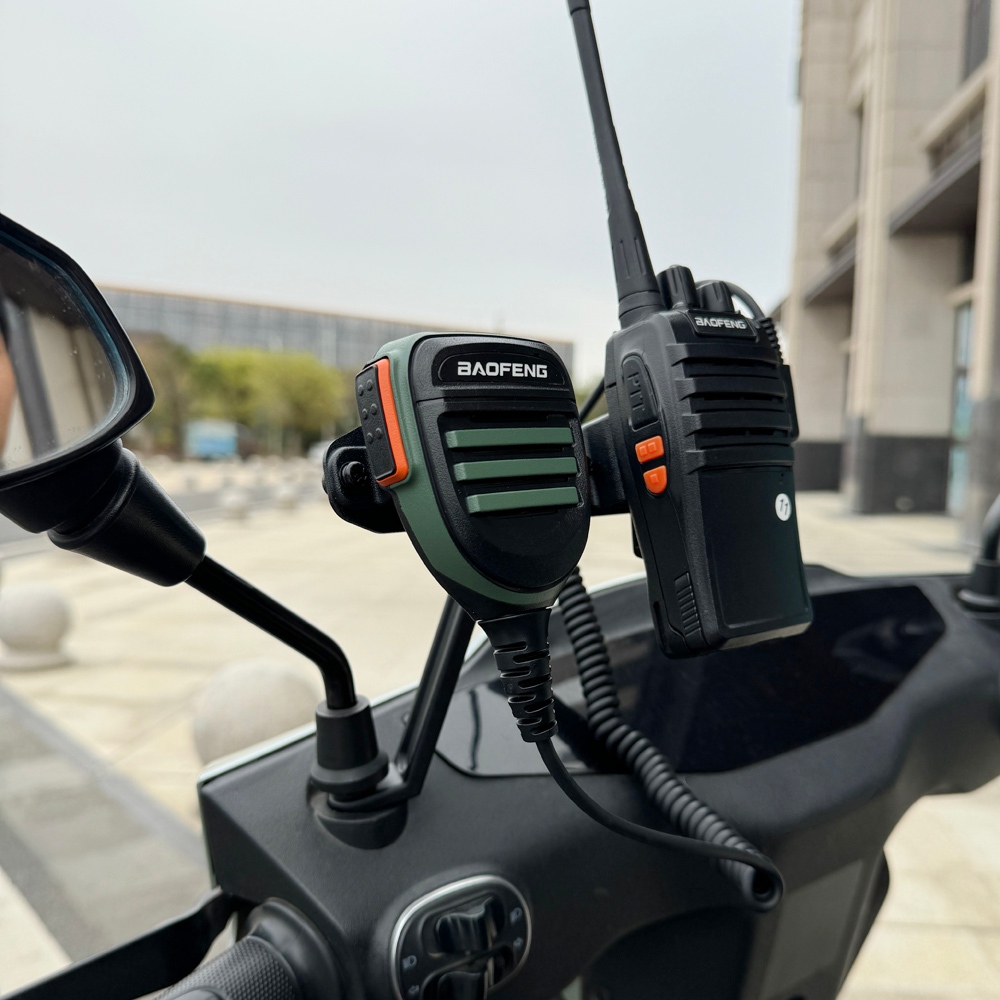 Moto Bike Holder Walkie Talkie + Hand PTT Microphone Bracket on Bicycle ...