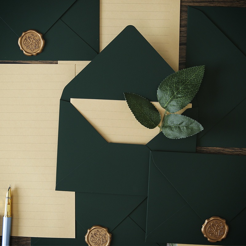 Solid Green Envelopes 250gsm Paper High-grade Thick Envelopes for ...