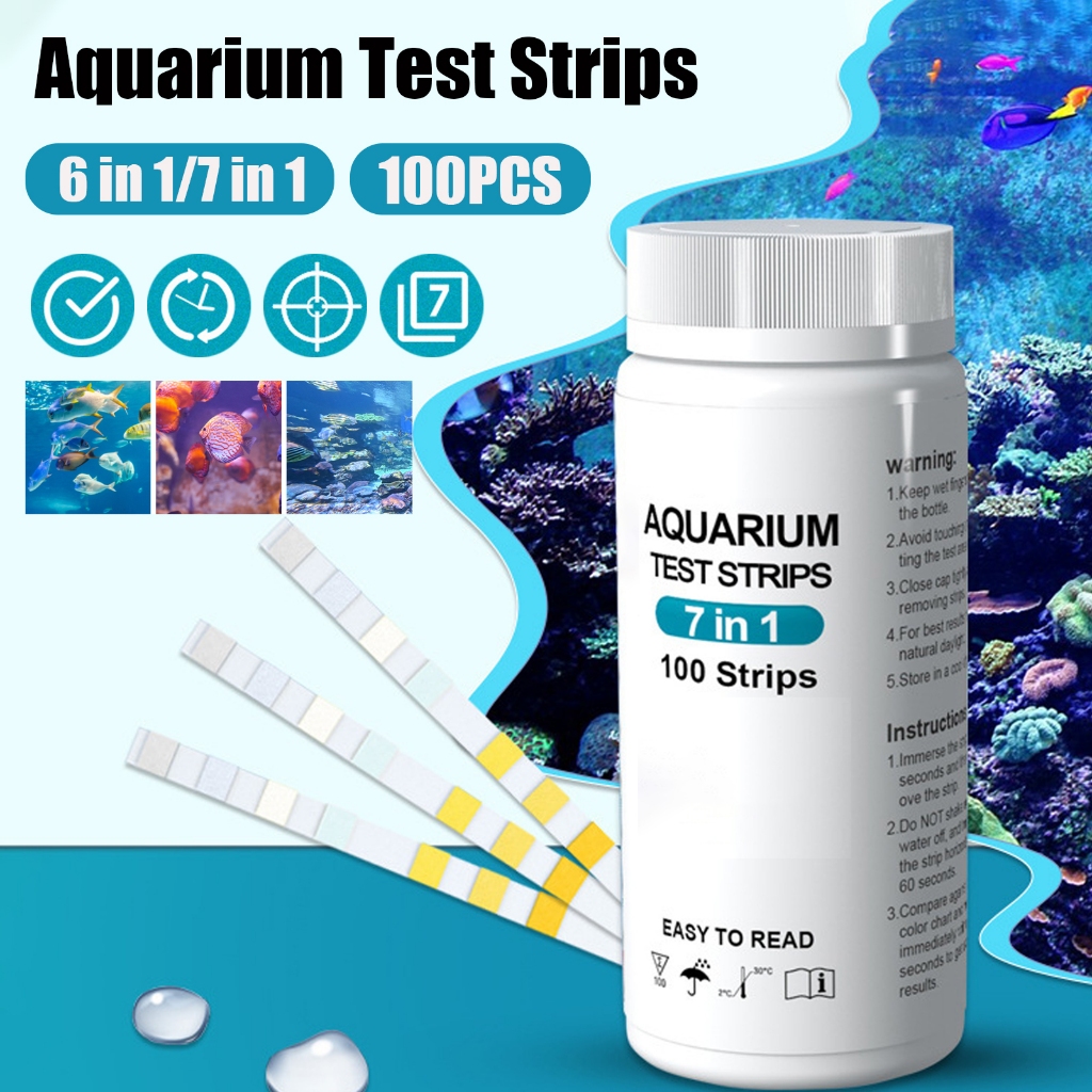 3/5/6/7/9/14/16/17 in 1 100pcs Aquarium Test Strips Fish Tank Test Kit ...