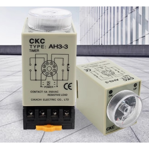 ((with Base) Taiwan Songling CKC Time Relay AH3-3 Power-On Delay Timer AC220 380v 24v with Base ...