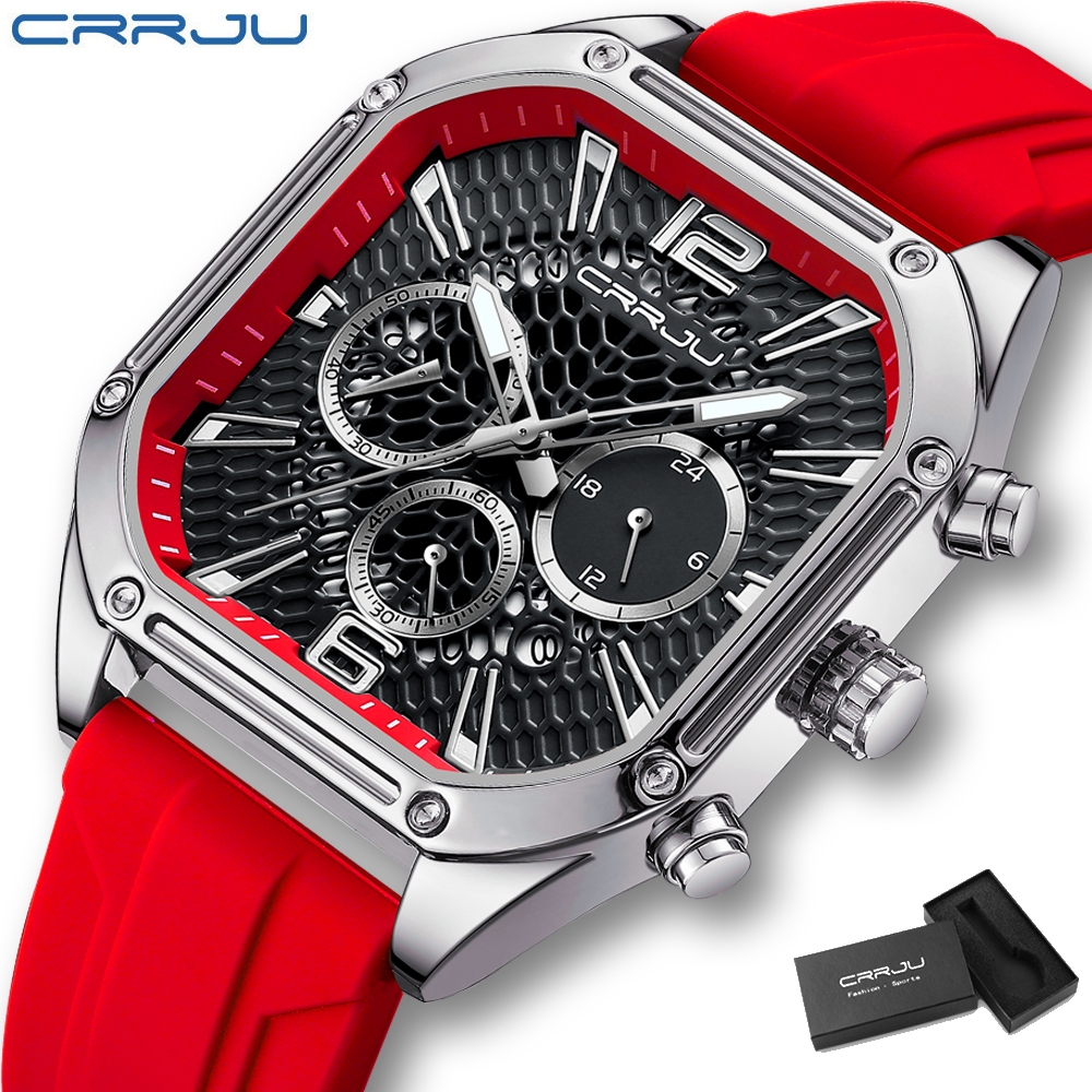 CRRJU Men's Watch New Design Sport Style Waterproof Multifunction ...