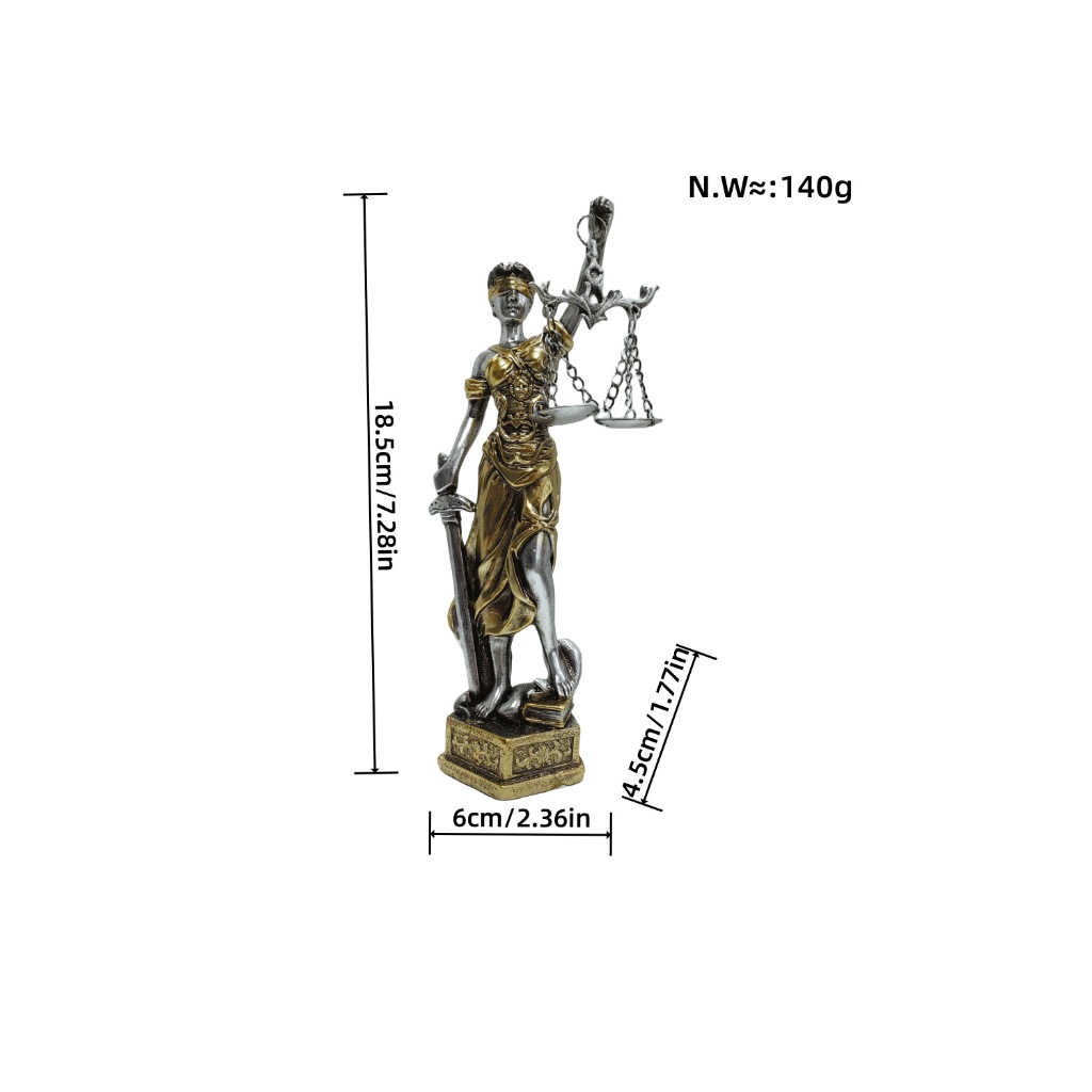 Imitation Bronze Goddess Themis Sculpture Statue Lawyer Office Judicial ...