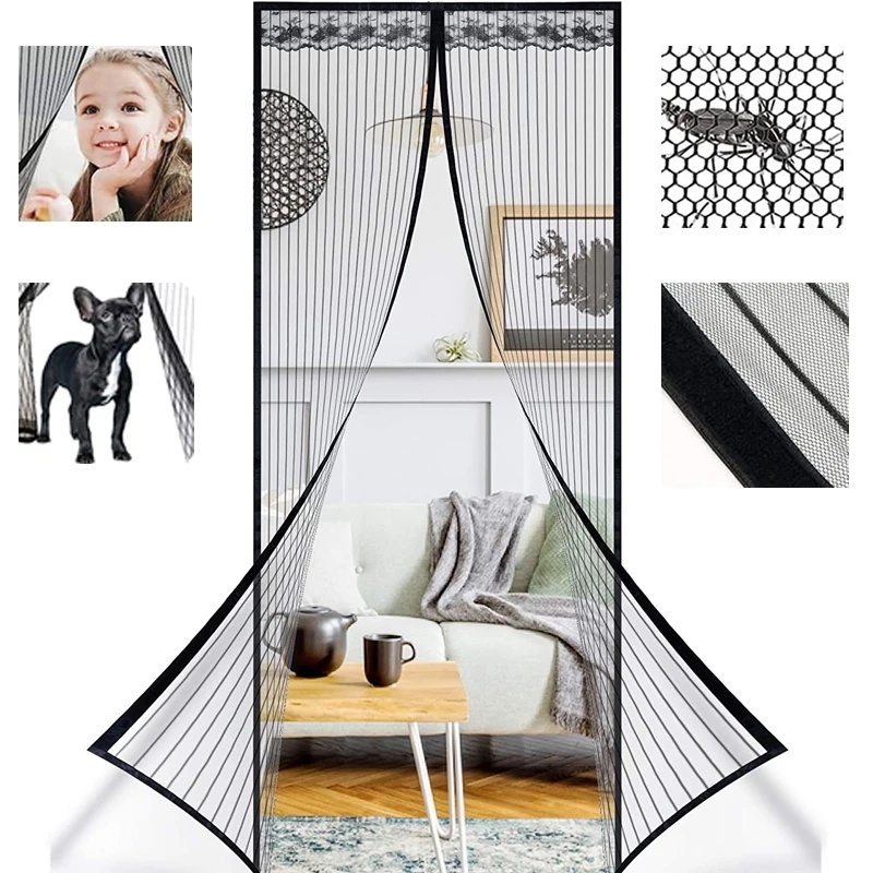 Upgraded model Magnetic Door Screen Insect Mosquito Net Curtain Black ...