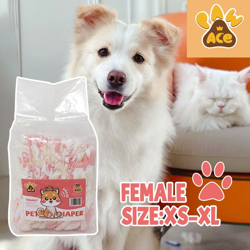 PAW ACE Pet Diaper Female/Male Dog Diaper XXS/XS/S/M/L/XL Good Quality ...