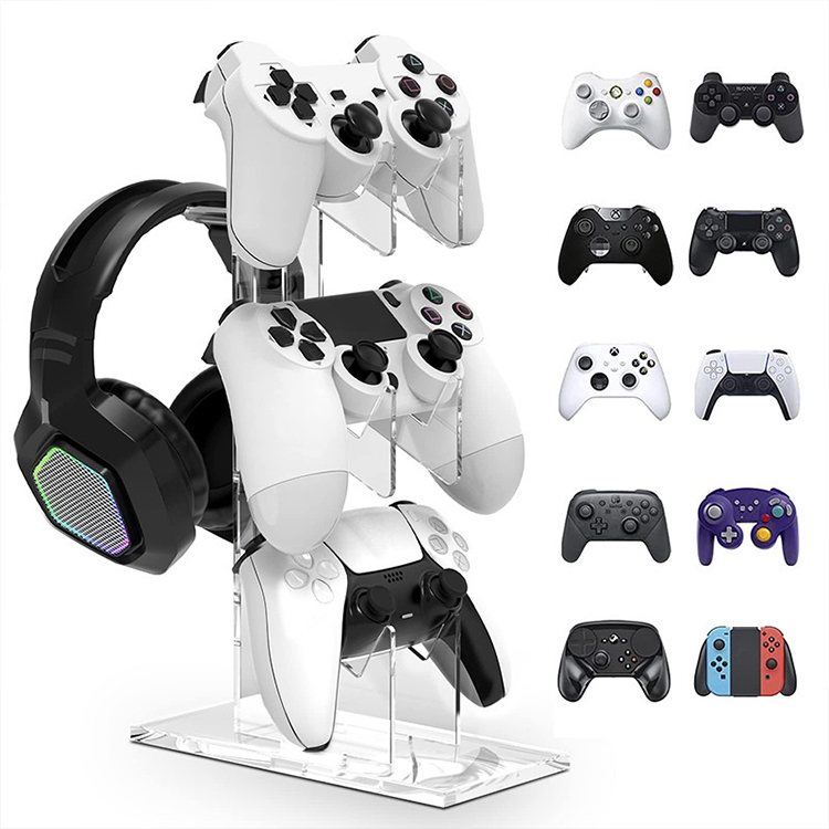 Acrylic 3 Tier Game Pad Display Stand Headphone Display Hanger for PS4 ...