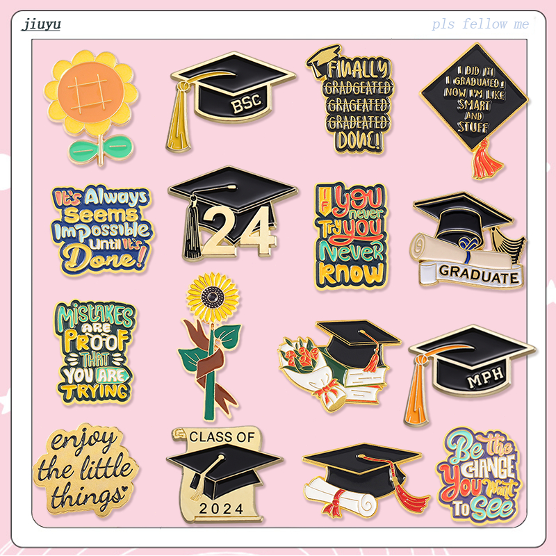 2024 Graduation Souvenir Gift Souvenir Pin Brooches Cartoon Bachelor's ...