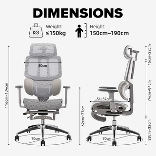MUSSO H80 CLASS Ergonomic Chair 3D Armrest and Adjustable Headrest Game ...