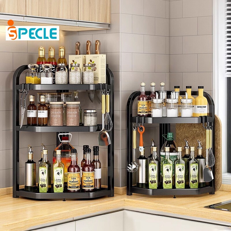 iSPECLE【Recommend】2/3 layers Stainless Steel Corner Spice Rack ...