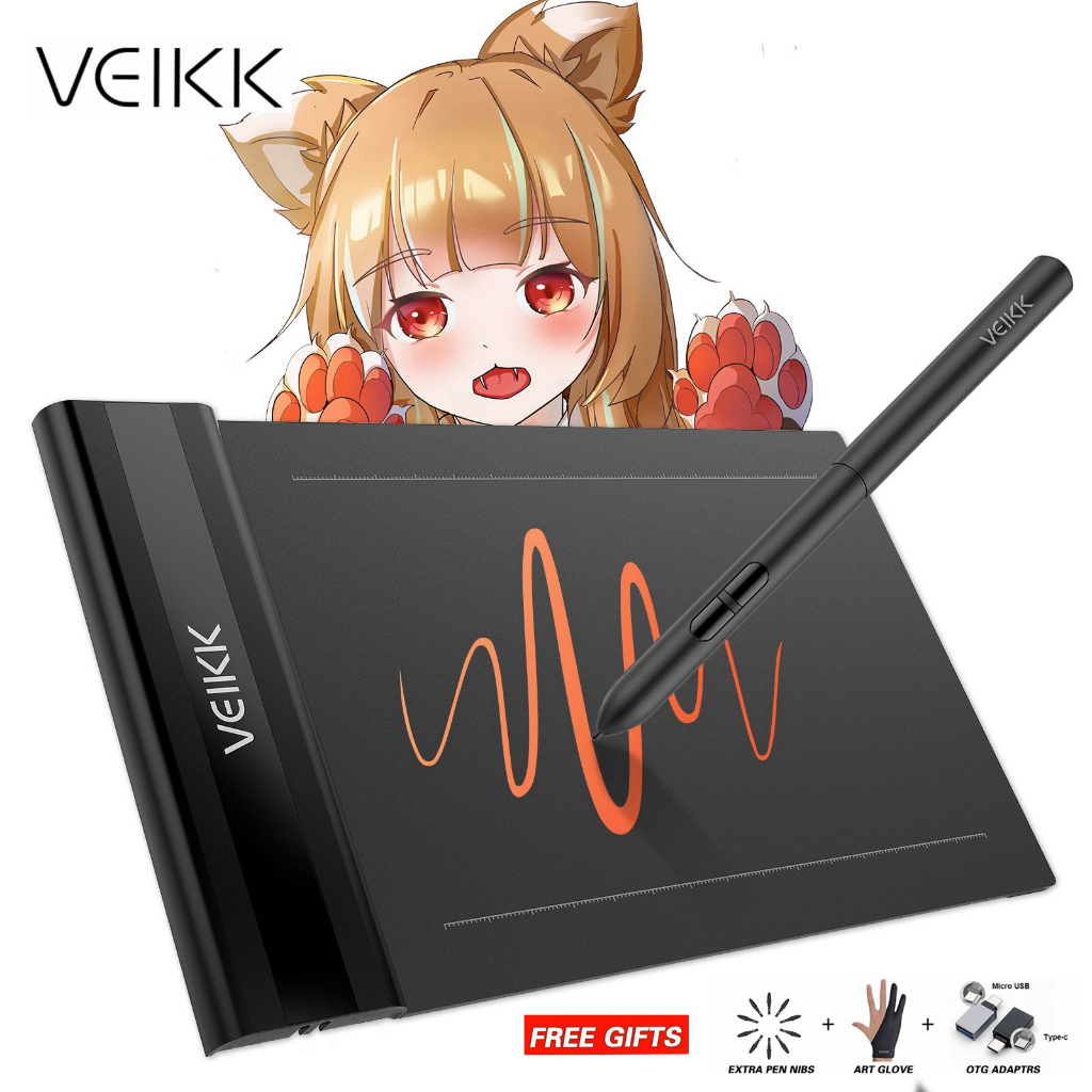 VEIKK Drawing tablet S640 Digital Pen tablet 6x4 inch with 8192 Level 290PPS Support Windows ...
