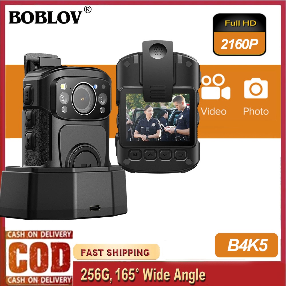 BOBLOV B4K5 HD 2160P 4K Body Wearable Worn Digital Police Camera ...