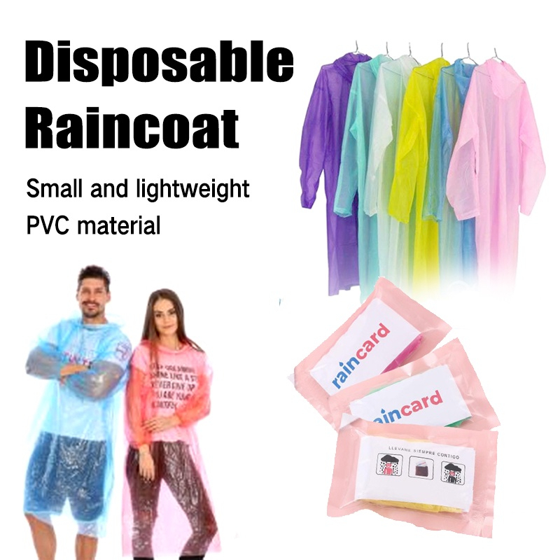 Card Raincoat Disposable Portable Raincoat Whole Body Rain Cover ...