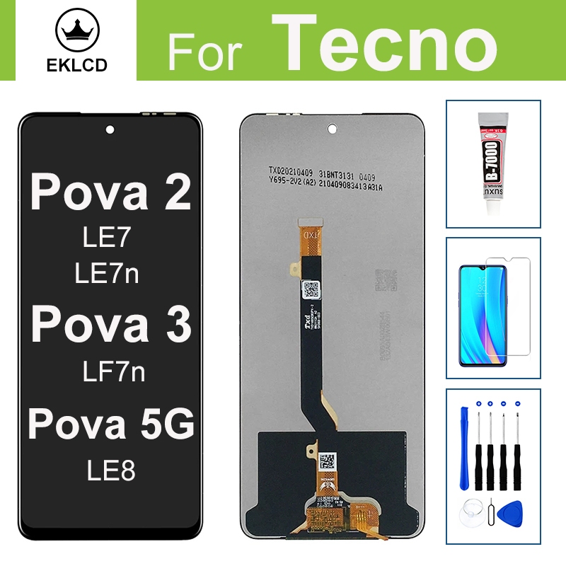 6.9" Screen For Tecno Pova 2 3 LE7 LF7n LE8 Pova 5G LCD Display Touch ...