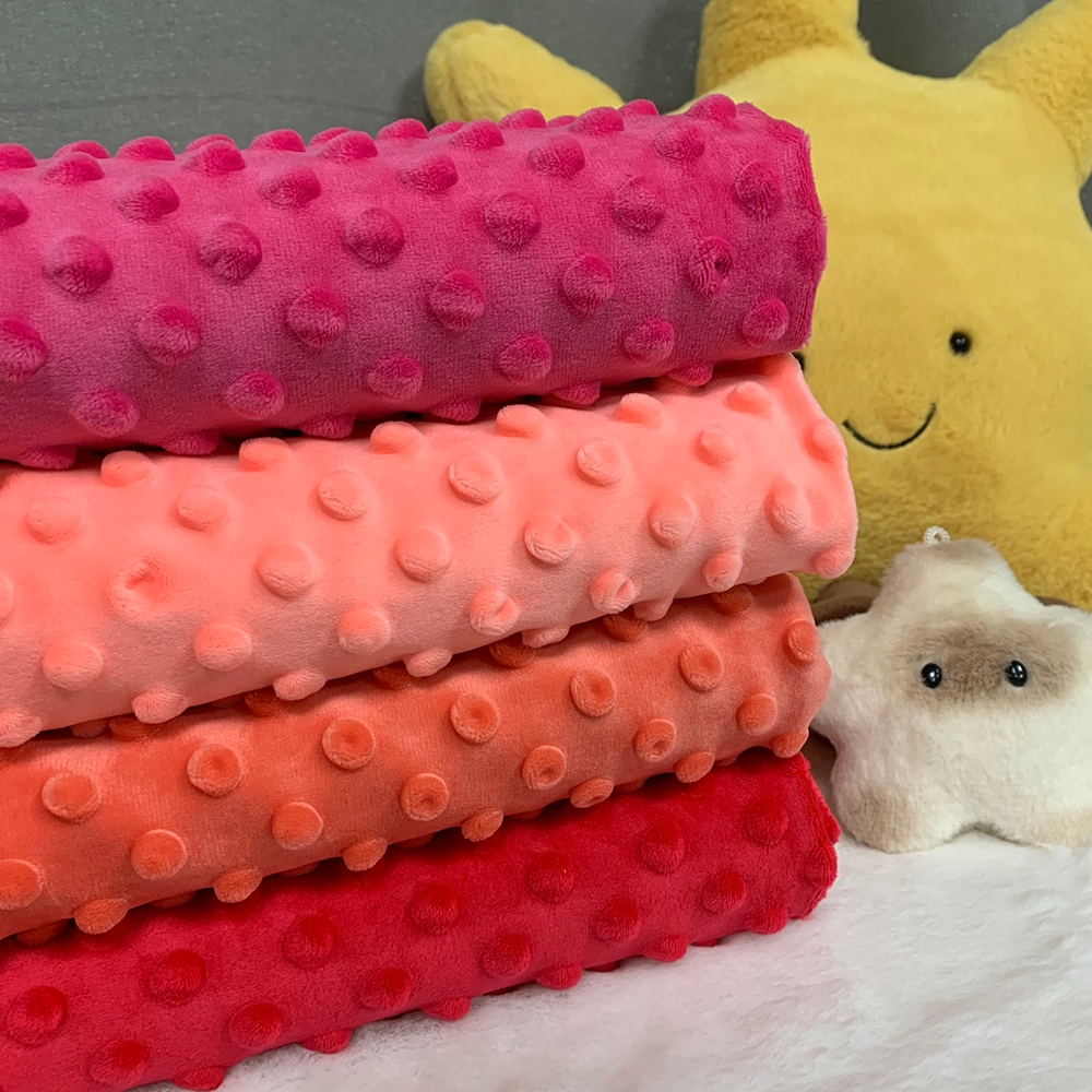 Minky Dot Fabric 45x45cm/145x100cm Super soft short plush bubble ...