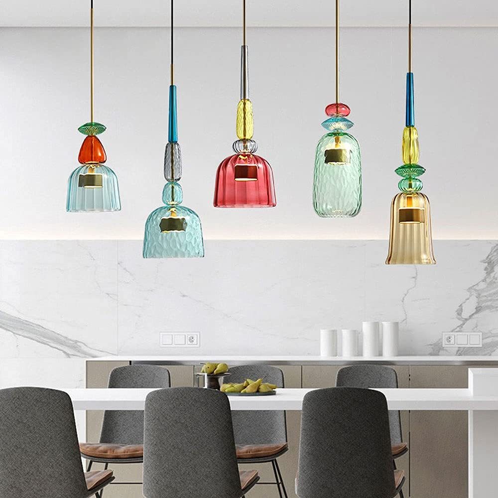 Nordic Colorful Pendant Light, Unique Irregular Shape Mini Chandelier ...