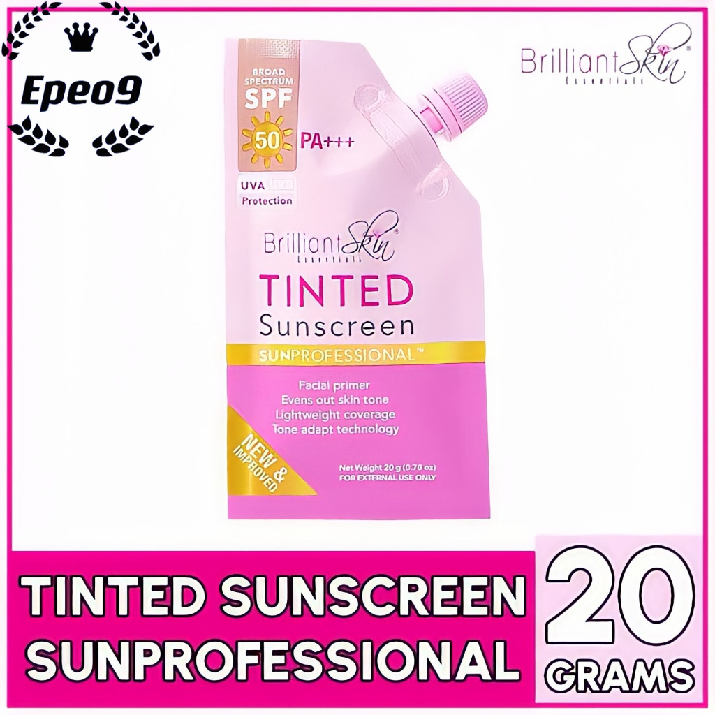 Authentic Brilliant Skin Tinted Sunscreen Sunblock Cream 20g SPF50 UV ...