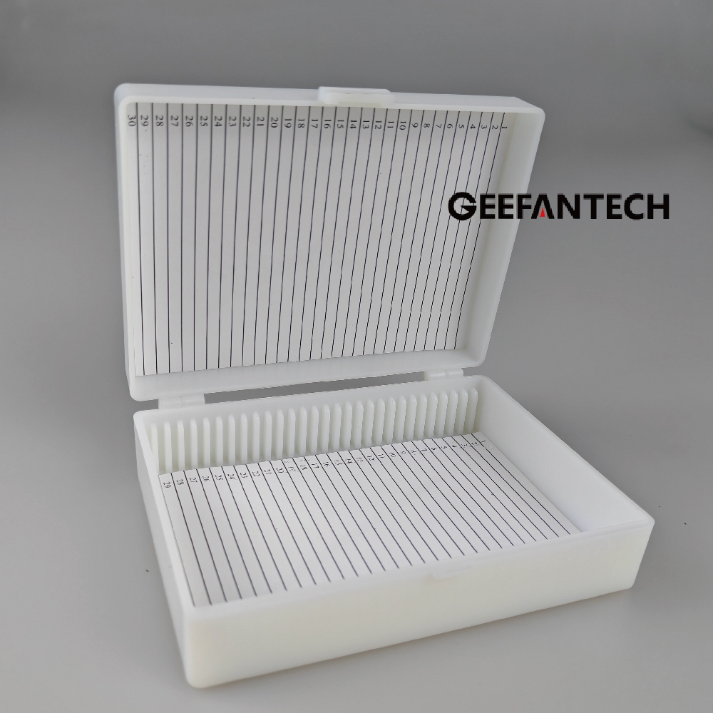 30 slots Biology Glass prepared Slides Storage Box Case Plastic ...