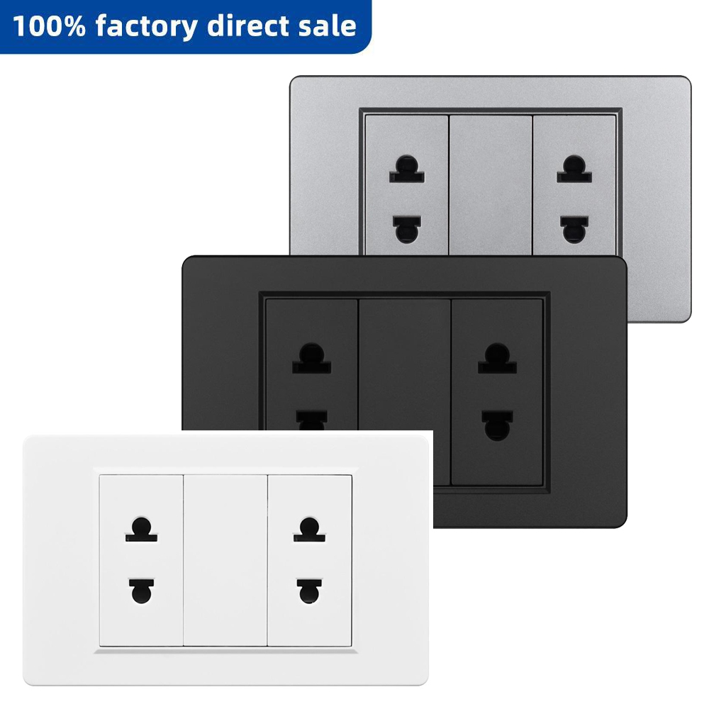 VISWE wall socket 2 pin socket black socket white socket grey socket ...