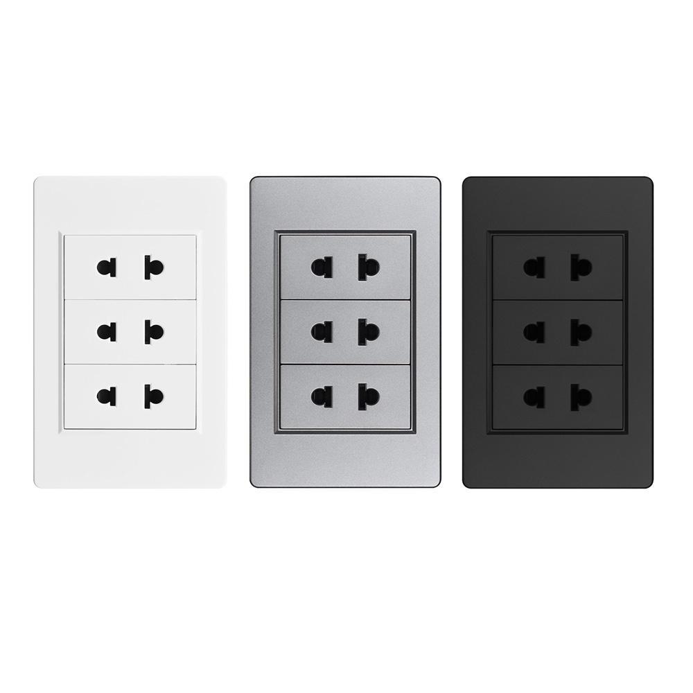 VISWE wall socket 2 pin socket black socket white socket grey socket ...