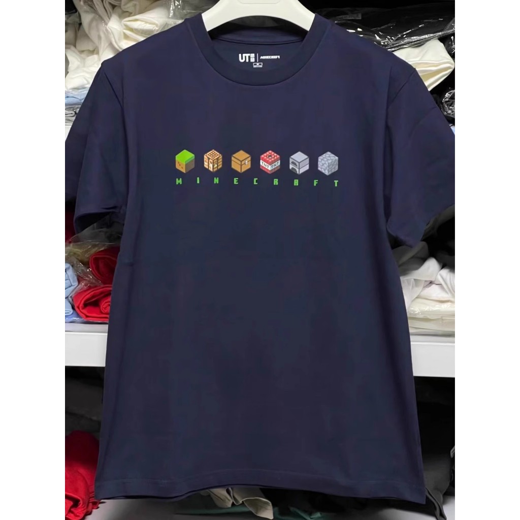 Uniqlo UT Men's and Women's Couples Minecraft Printed T-shirt Short ...