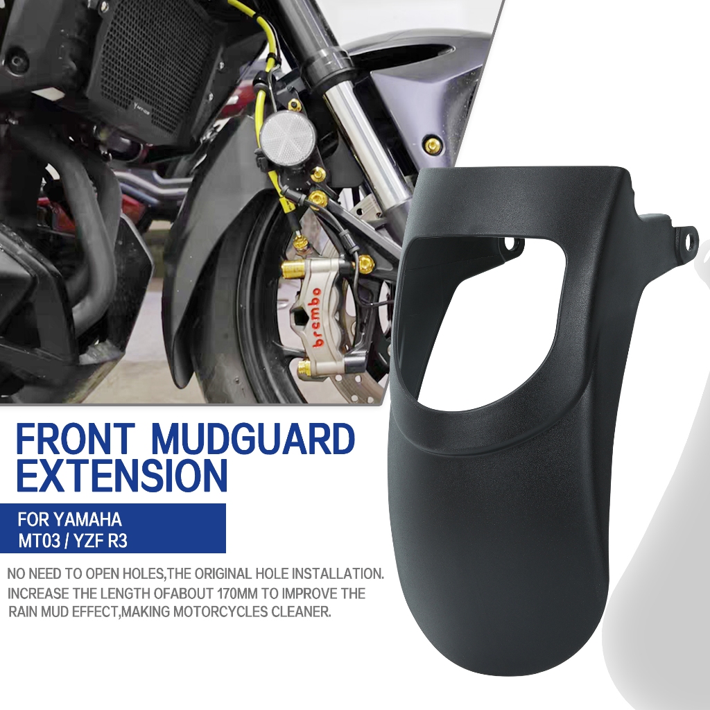 FOR YAMAHA MT03 YZFR3 Motorcycle Front Fender Splash Mud Dust Guard ...