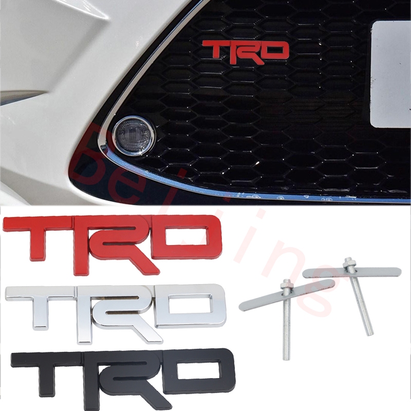 For TRD Logo Car Front Grille Emblem Badge Stickers Styling For Toyota ...