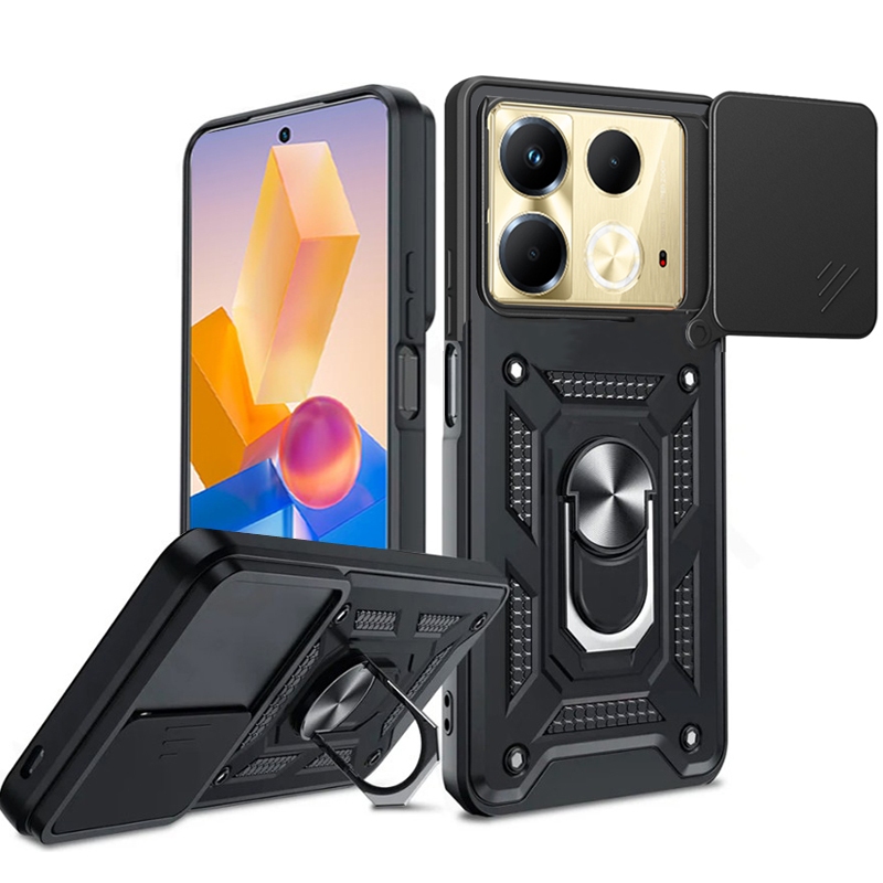 Shockproof Protector Heavy Hard Case with Metal Stand for Infinix Note ...