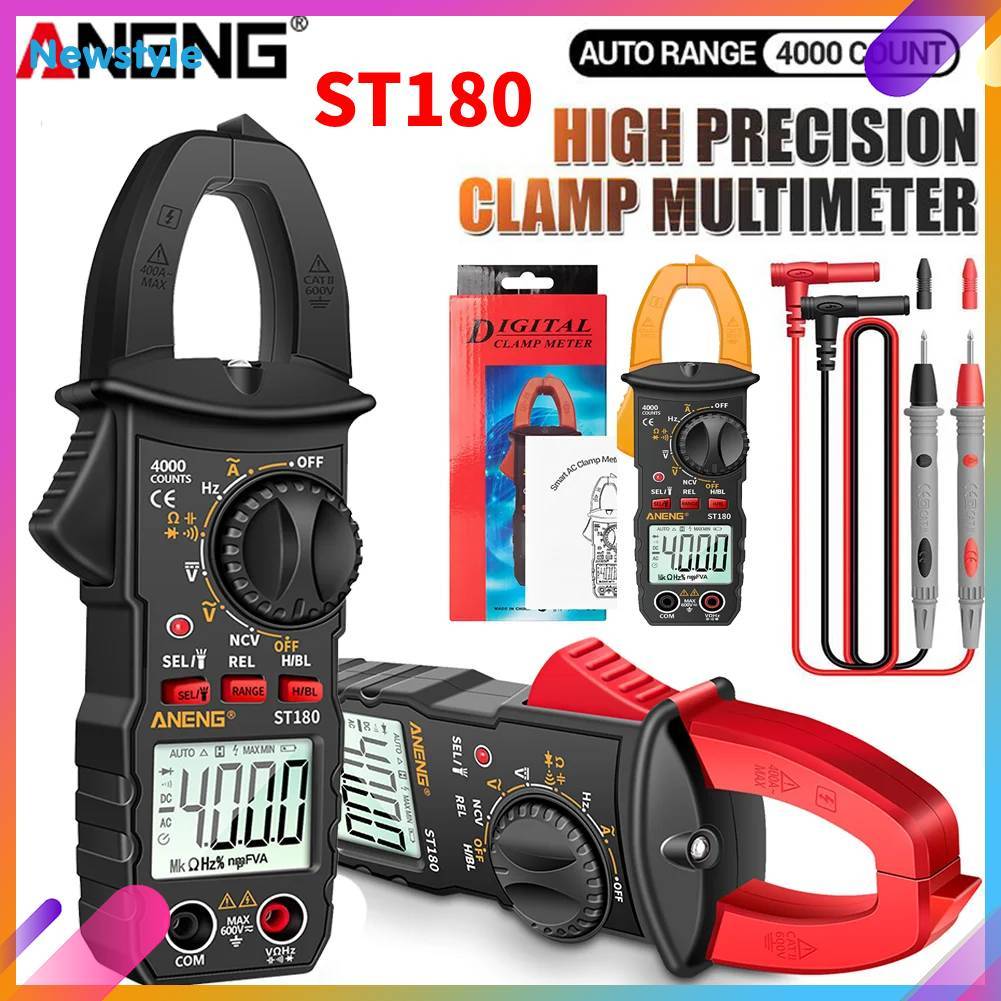 Aneng ST180 Digital Clamp Meter 4000 Counts AC Multimeter Ampere Meter ...