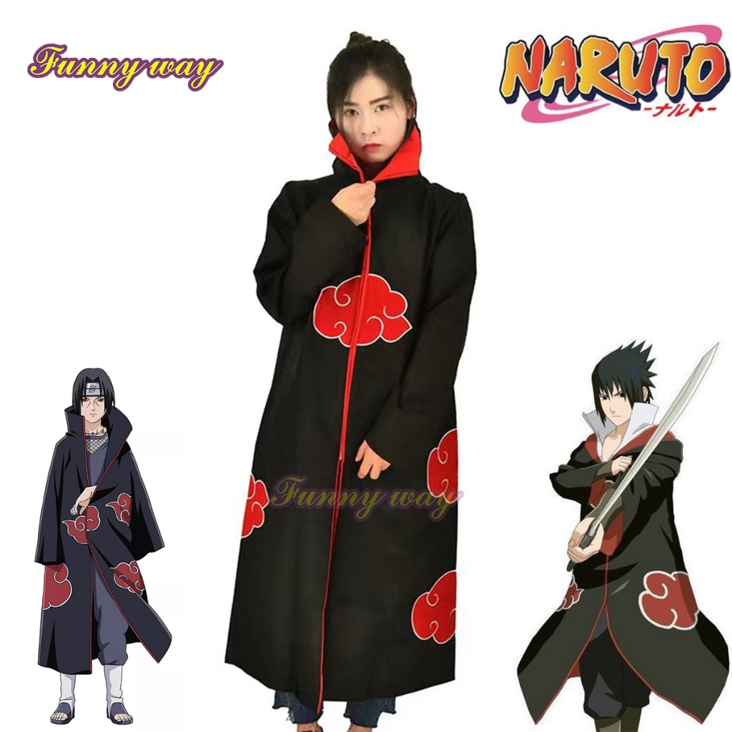 Akatsuki Cloak Kids Itachi Long Black Unisex Robe Capes Halloween ...