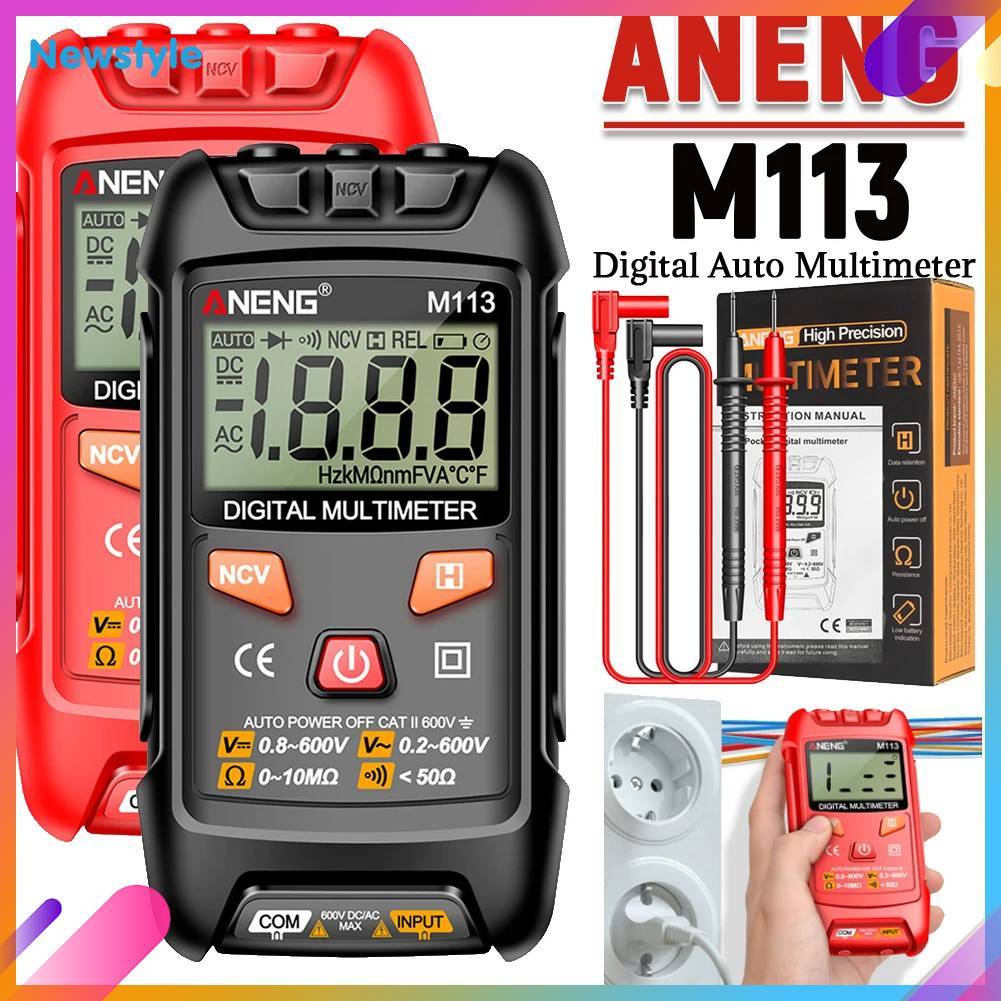 ANENG M113 Digital Multimeter Tester Intelligent 1999 Counts AC/DC ...