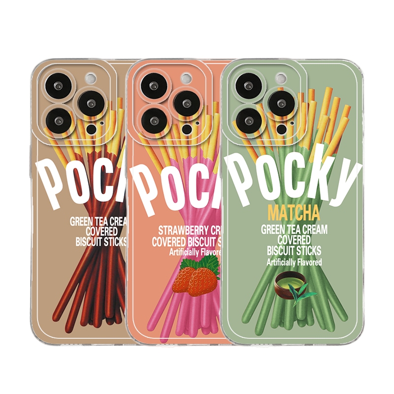 Pocky Biscuits Silicone Case for iPhone 15 14 13 12 11 Pro Promax ...