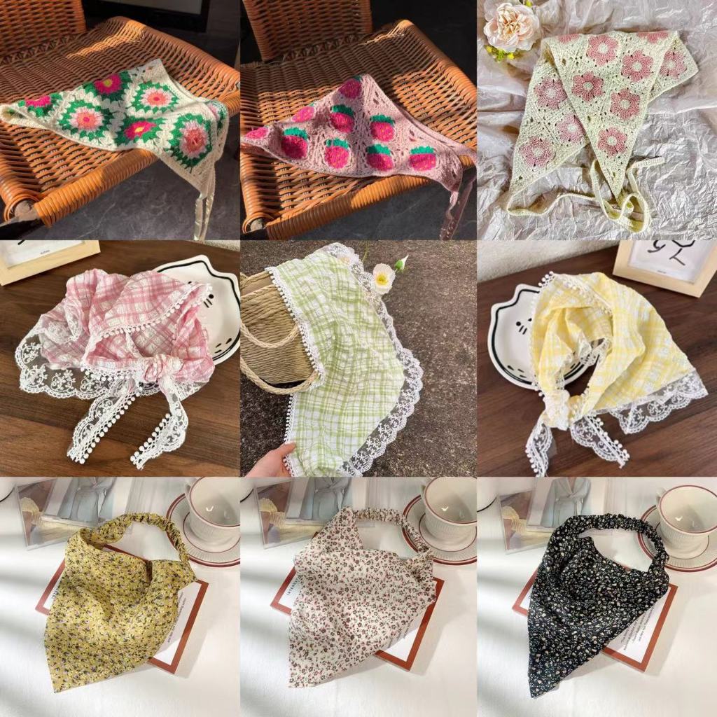 【BESLA】High-end Headdress French Style Retro Flower Headscarf Women ...