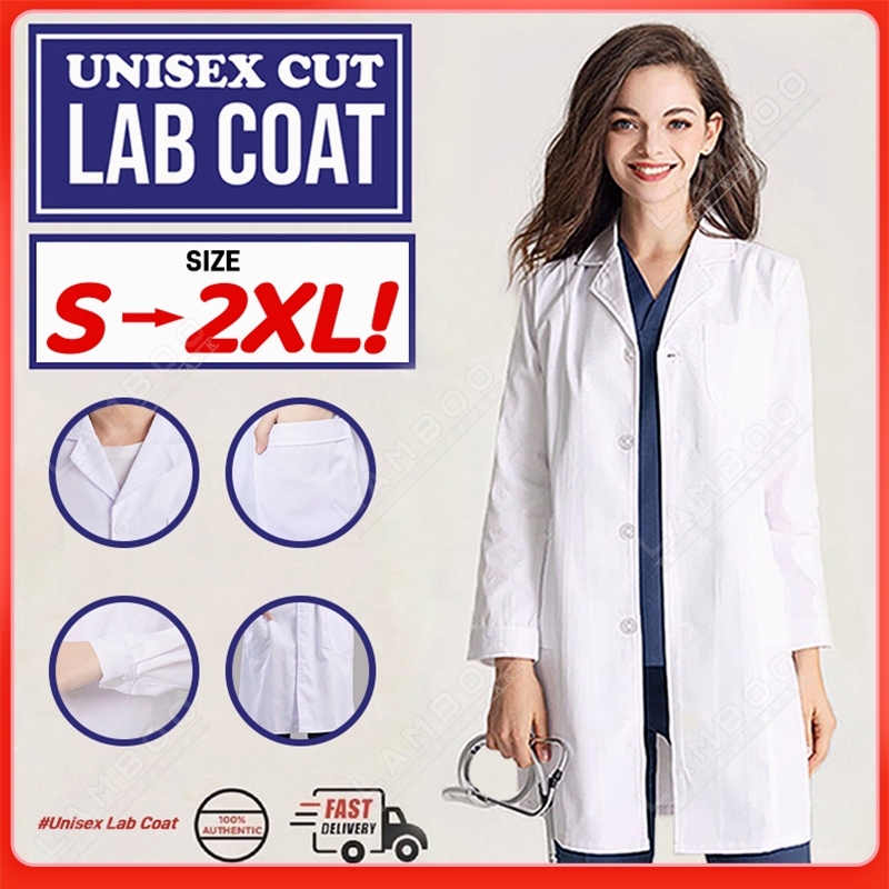 Lab Gown Long Sleeve Lab Coat White Laboratory Gown For Man Women ...