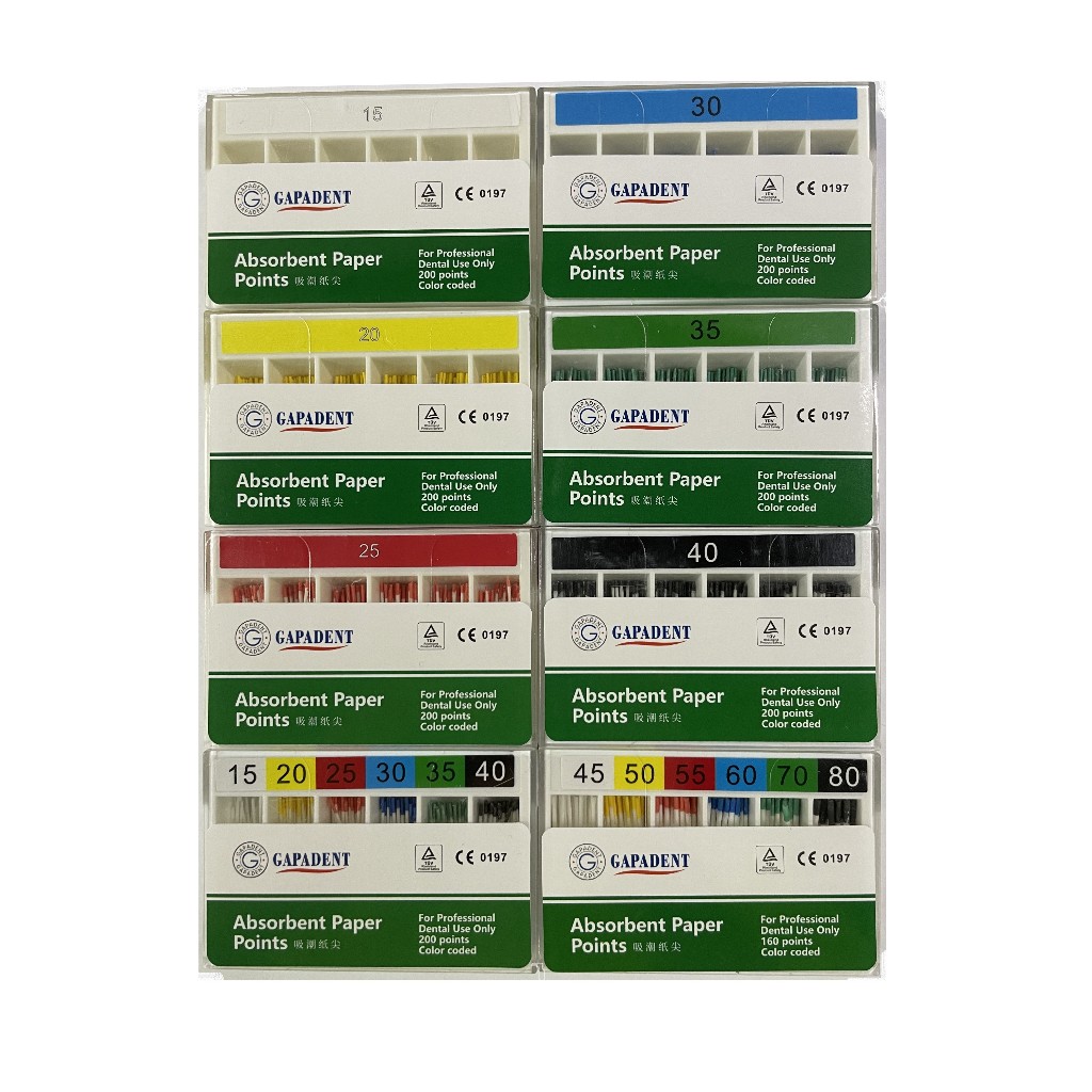 0.02 Taper Dental Material Endodontic Absorbent Paper Points 8 Sizes ...