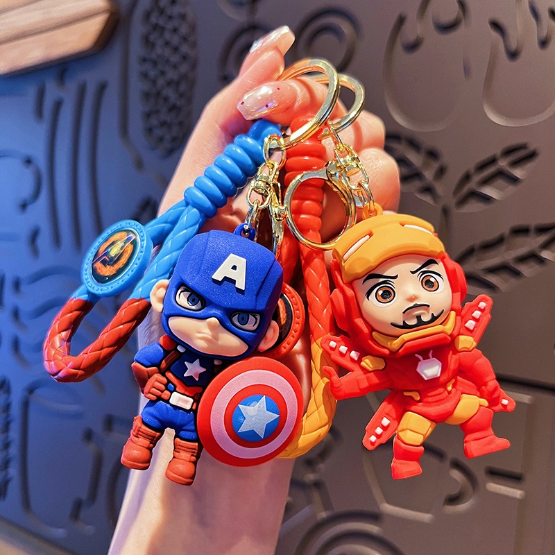 New superhero keychain cartoon Captain America Iron Man keychain ...