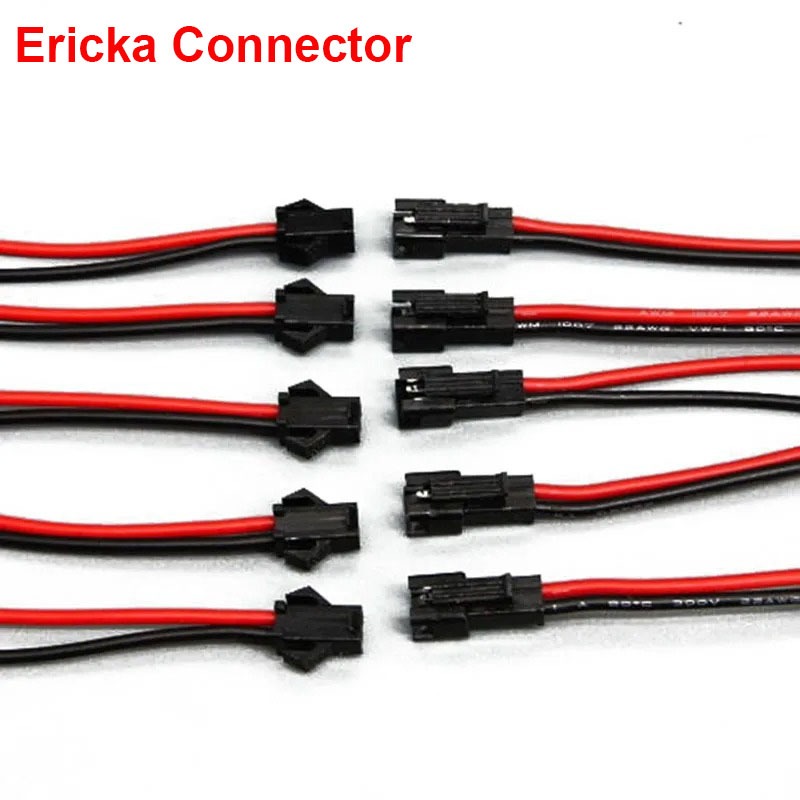 2.54mm SM 2-Pin 2P Connector Plug Male / Female Head Wires Cables DC ...