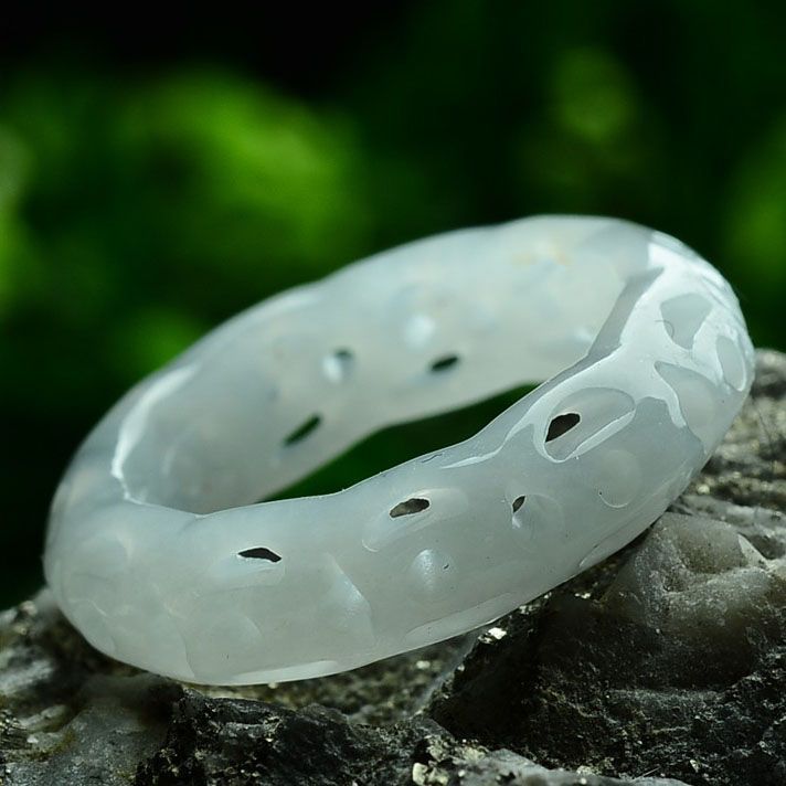 Jade Ring Carved Hollow Ring Natural Burmese Jade A Goods Hollow Jade ...
